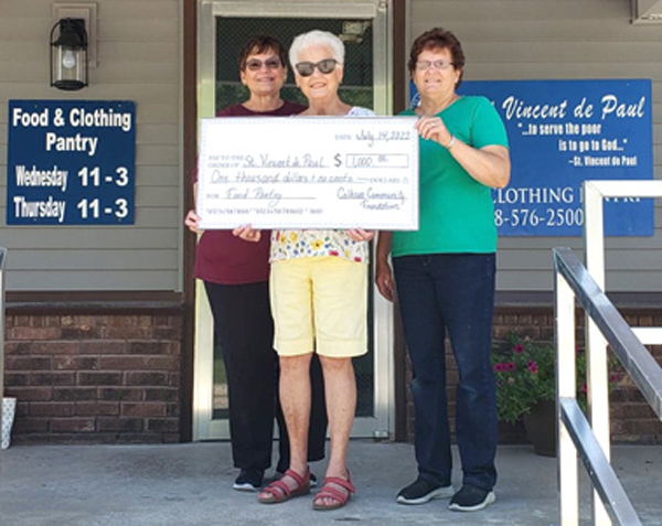 CALHOUN: Calhoun Community Foundation donates $1000 to St. Vincent De ...